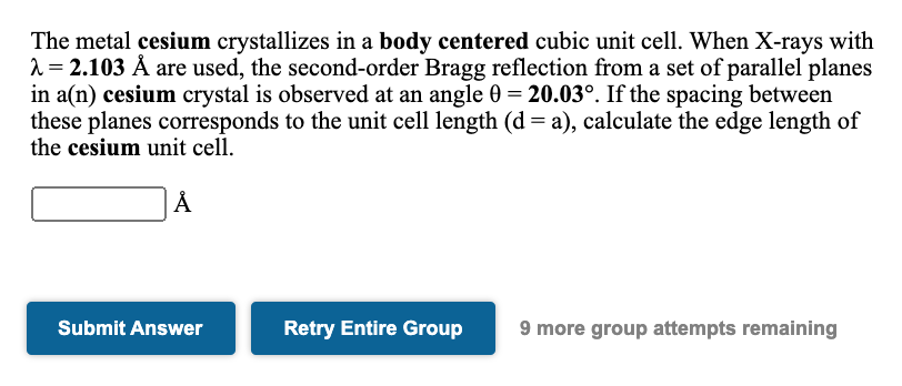 Solved The unit cell of MgO is shown below. If the density | Chegg.com