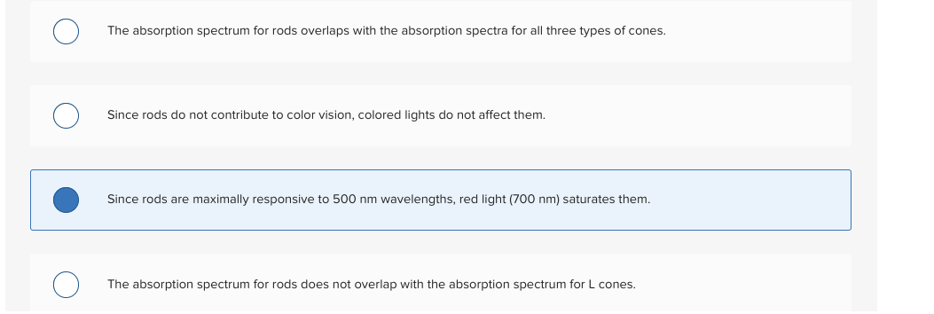 Solved Red lights are often used in photography dark rooms, | Chegg.com