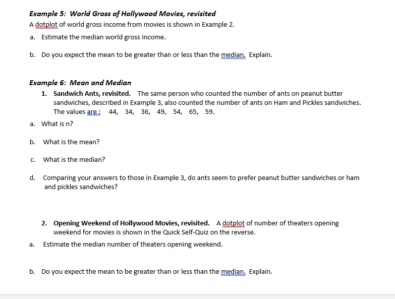 Solved Example 5: World Gross of Hollywood Movies, revisited | Chegg.com