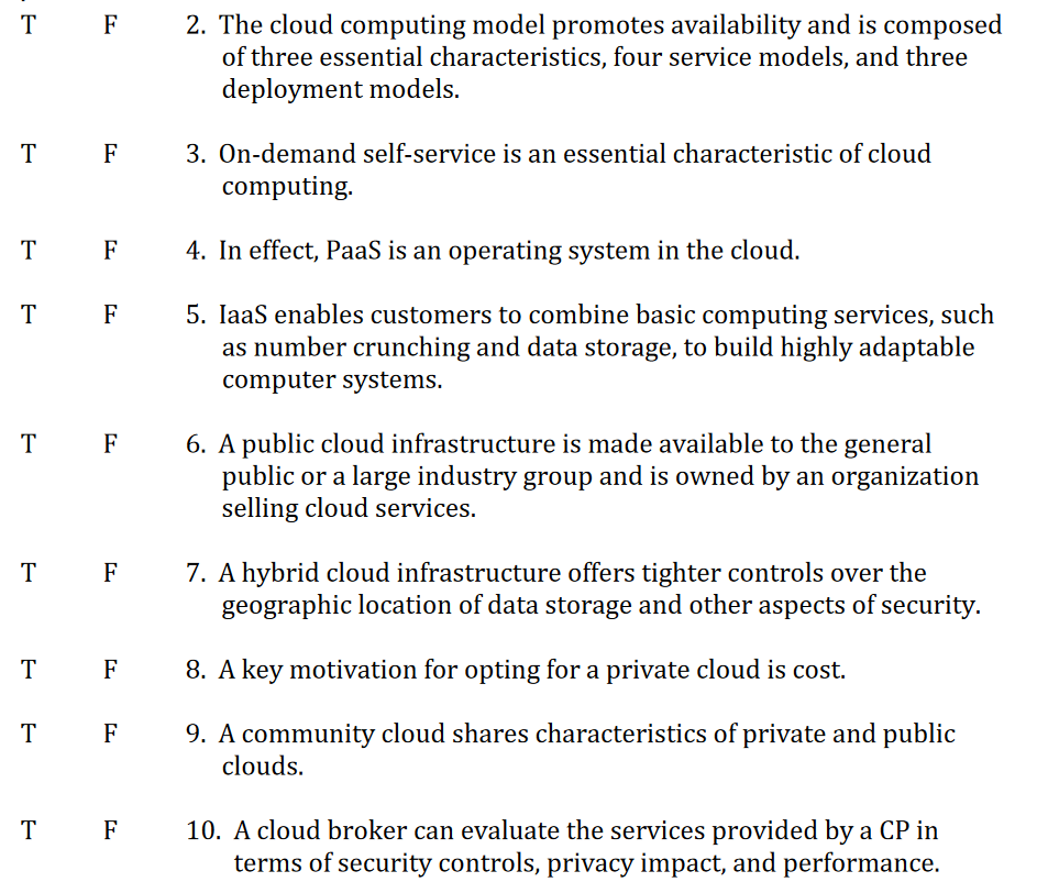 Solved 2. The cloud computing model promotes availability | Chegg.com