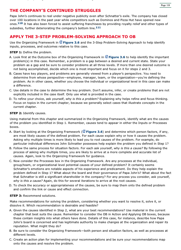 Solved Discuss how you could apply the Organizing Framework | Chegg.com