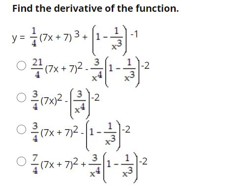 Solved Find dy/dt. y = cos 7(TTt - 12) O 7 cos(TT-12) O-71 | Chegg.com