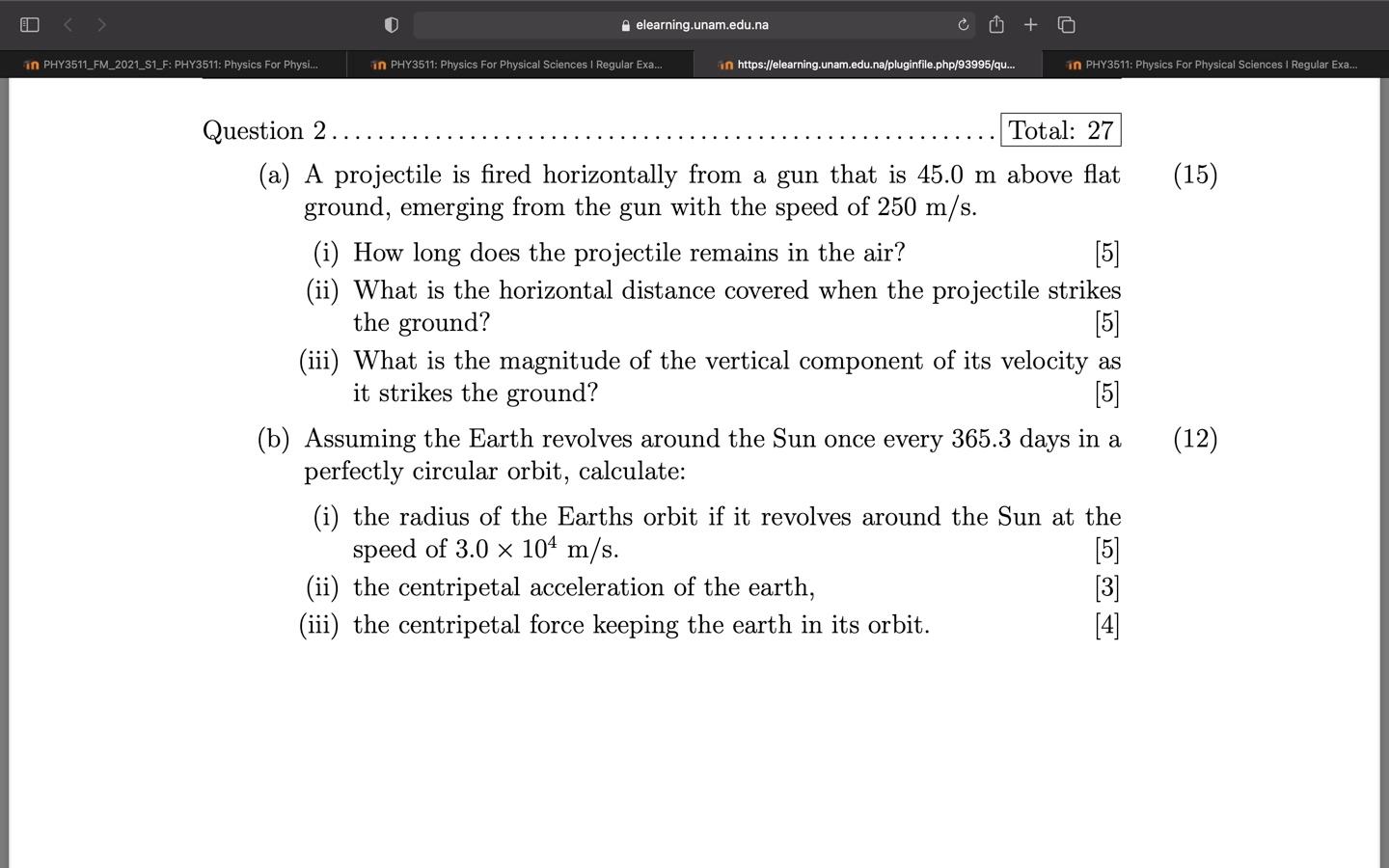 Solved elearning.unam.edu.na D + in PHY3511_FM_2021_S1_F: | Chegg.com