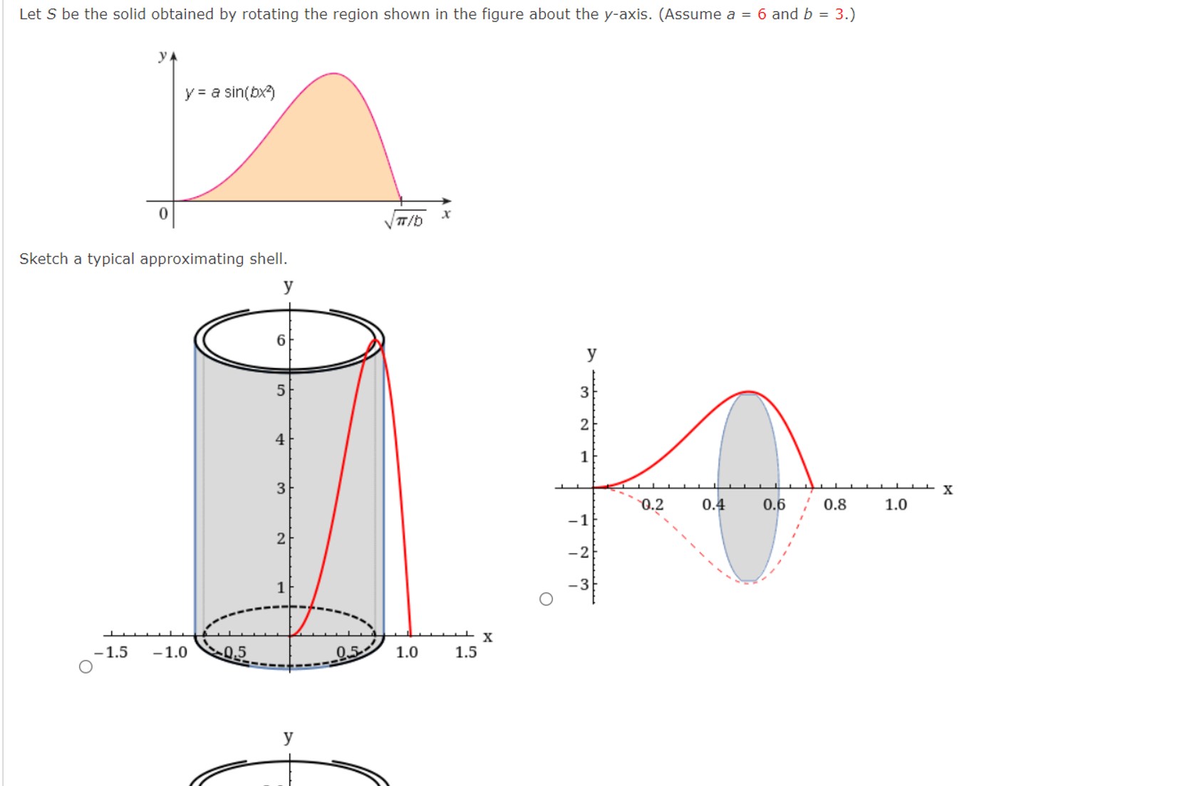 Let S ﻿be the solid obtained by rotating the region | Chegg.com