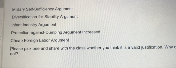Solved Military Self-Sufficiency Argument | Chegg.com