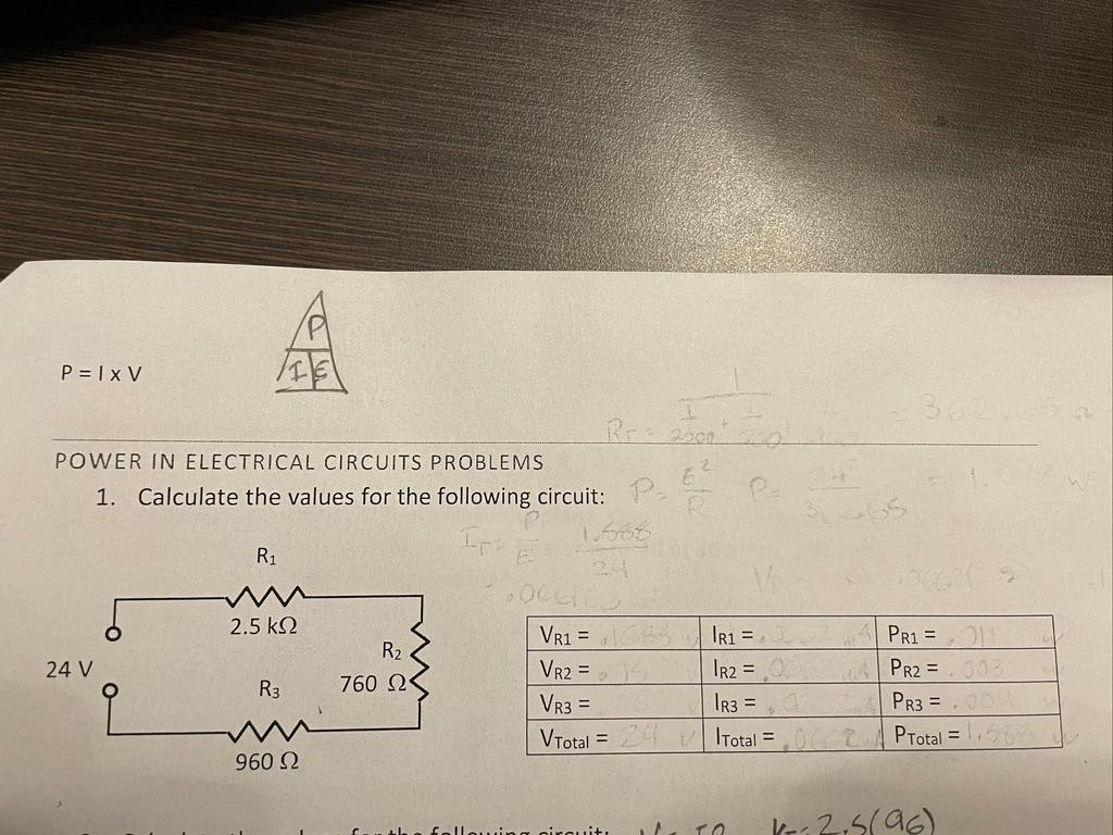 Solved P= I x V 32 POWER IN ELECTRICAL CIRCUITS PROBLEMS 1. | Chegg.com