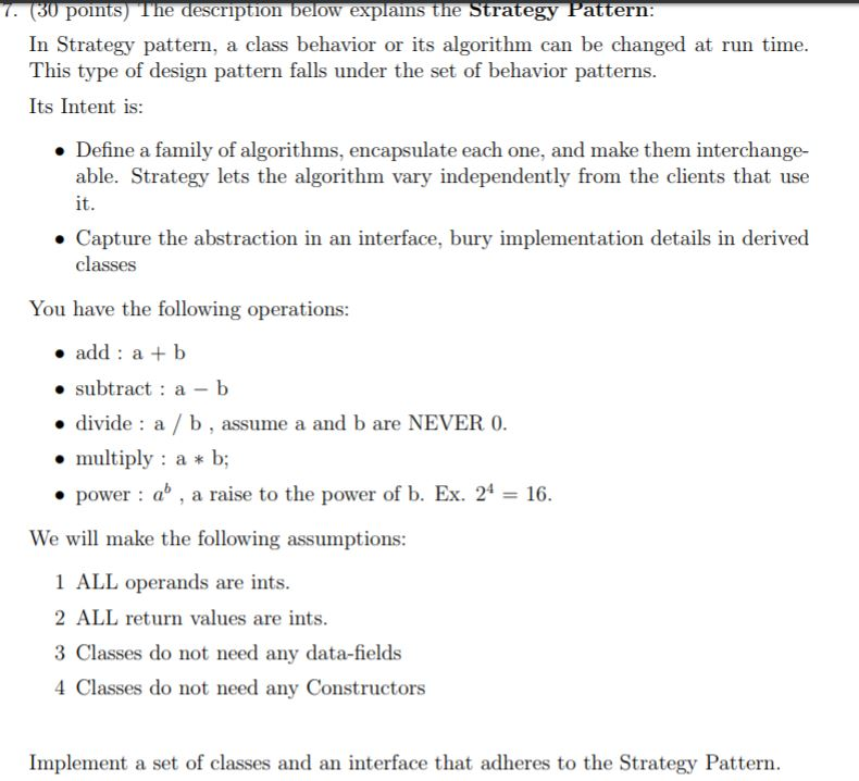 Solved points) The description below explains the Strategy | Chegg.com