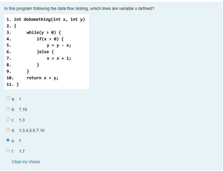 Solved In this program following the data flow testing, | Chegg.com