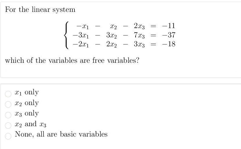 Solved The linear system below has a unique solution. By row | Chegg.com