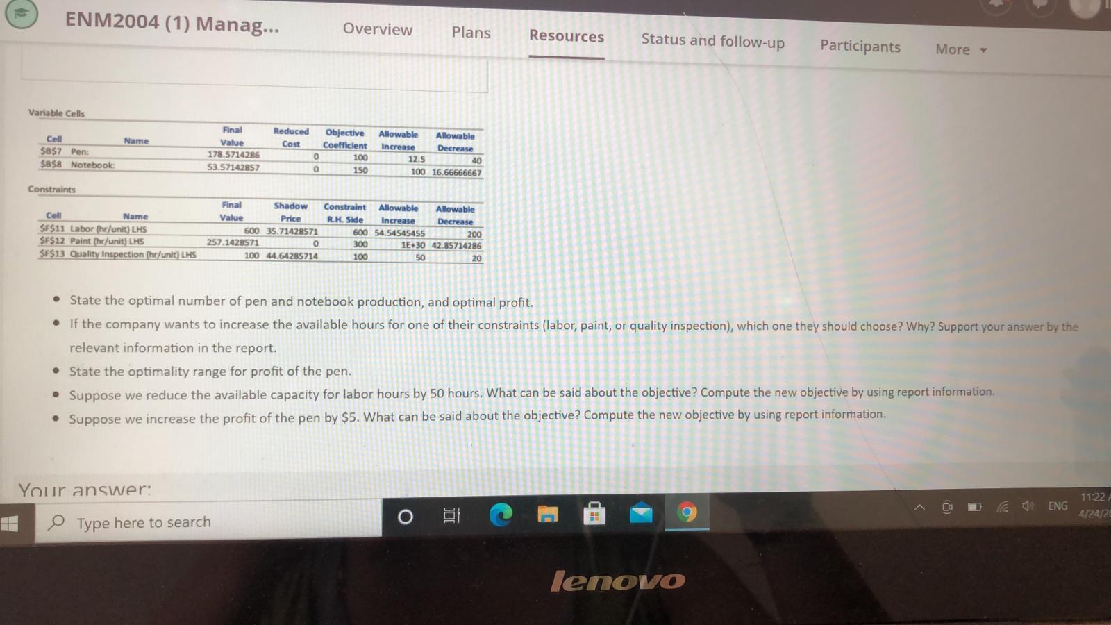Solved Question 2 Consider The Following Linear Program 