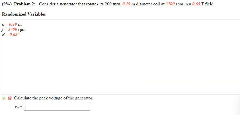 Solved (9%) Problem 2: Consider a generator that rotates its | Chegg.com