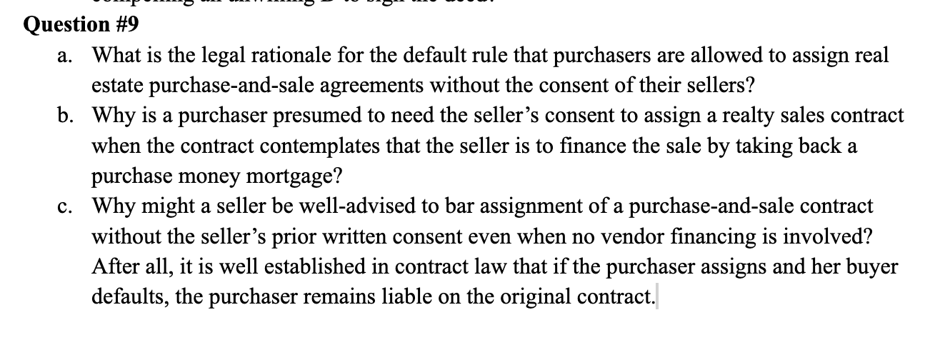 Solved Question \#9 a. What is the legal rationale for the | Chegg.com