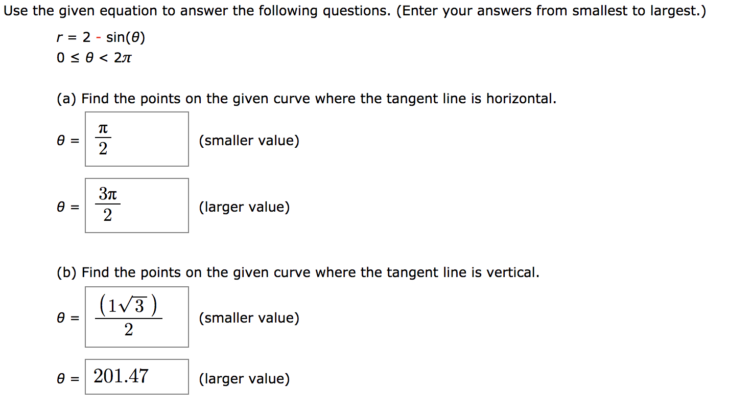 Solved Use the given equation to answer the following | Chegg.com