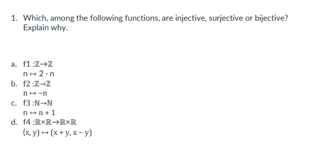 Solved 1. Which, among the following functions, are | Chegg.com
