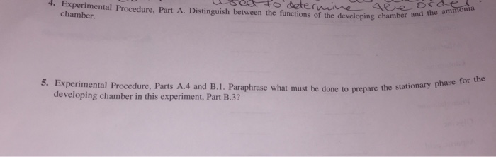 Solved . Experimental Procedure, Part A. Distinguish between | Chegg.com