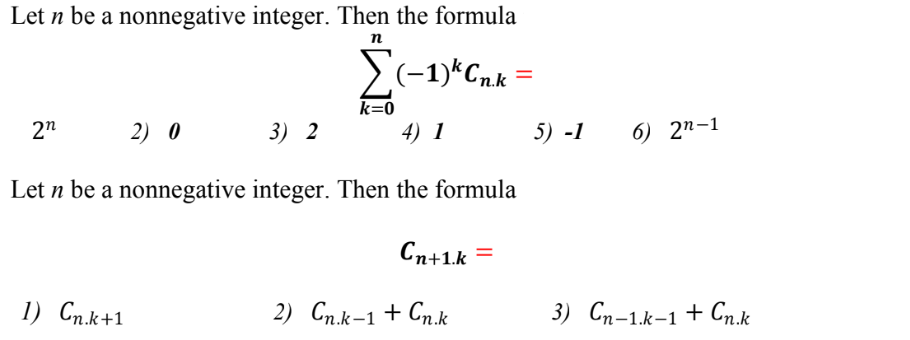 Solved Let n be a nonnegative integer. Then the formula n | Chegg.com