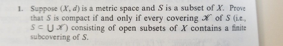 Solved Suppose (X, d) is a metric space and S is a subset of | Chegg.com
