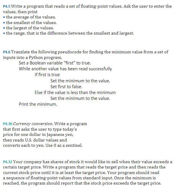 Solved P4.5 Write a program that reads a set of | Chegg.com