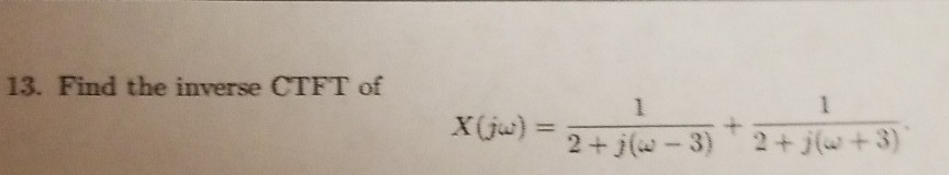 Solved 13. Find the inverse CTFT of | Chegg.com