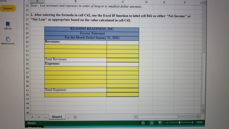 Solved 1. Prepare an income statement from a list of | Chegg.com