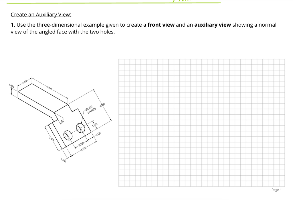 Solved Use the three dimensional example to create a front | Chegg.com