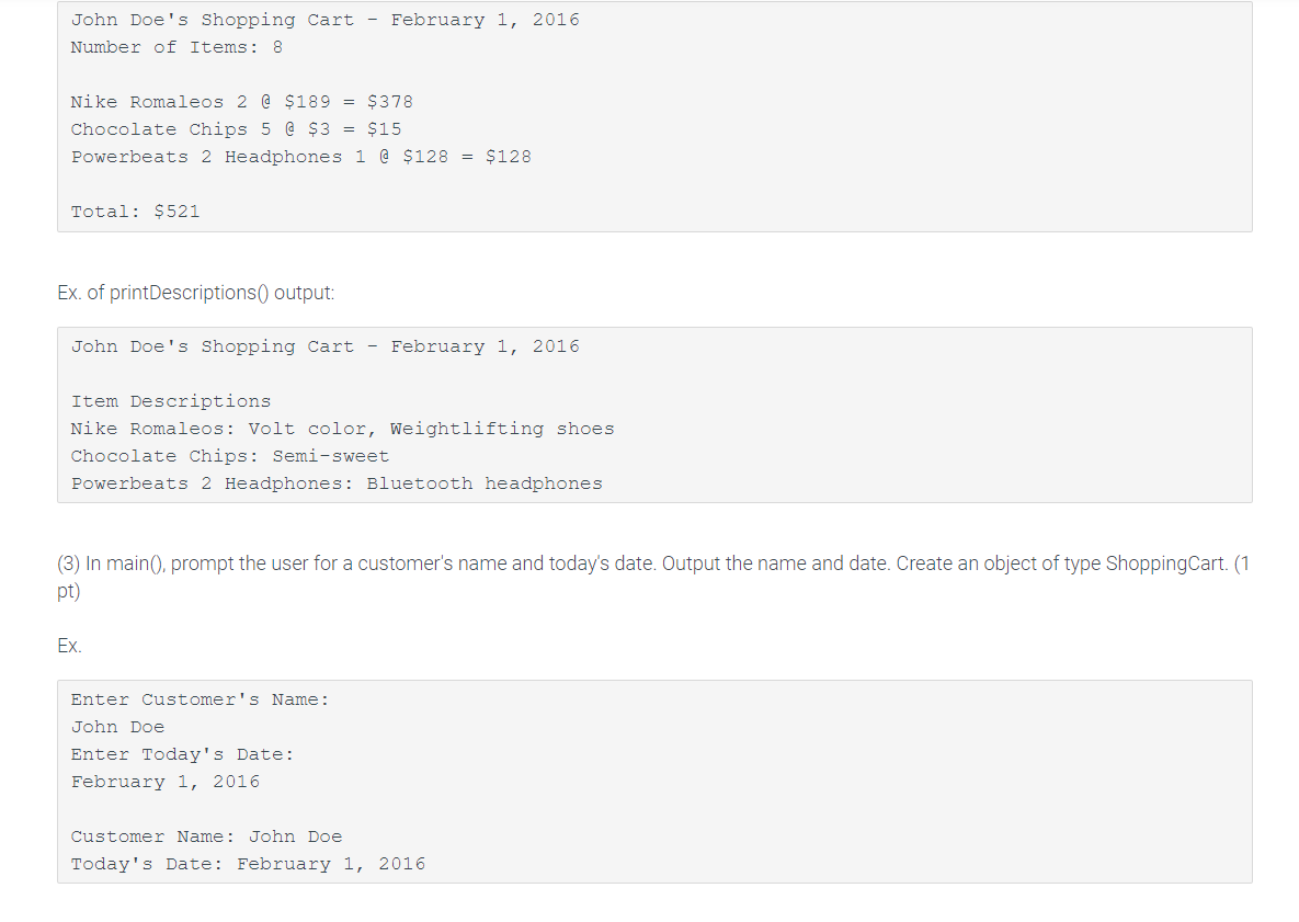 Solved 4.29 LAB*: Program: Online shopping cart (Part 2) | Chegg.com