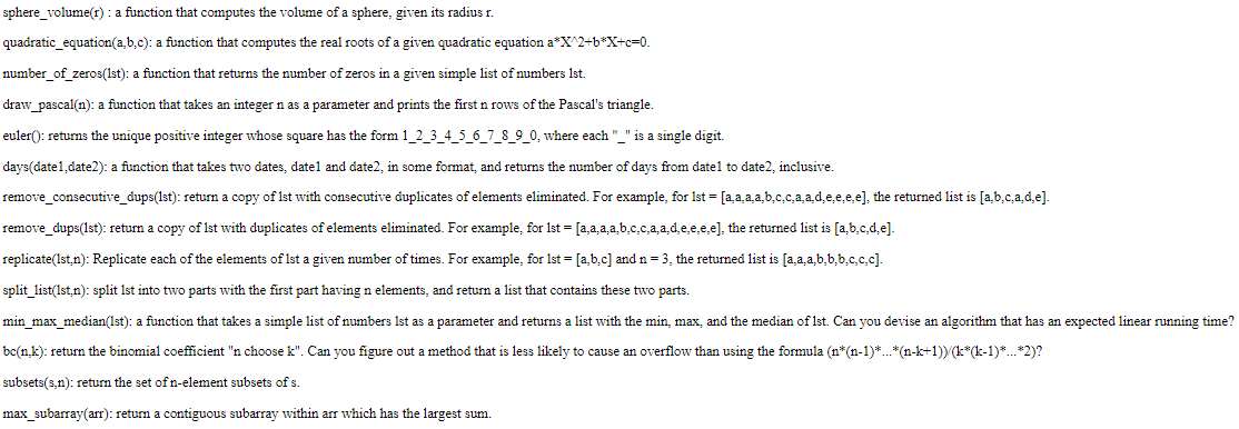 sphere_volume(r): a function that computes the volume | Chegg.com