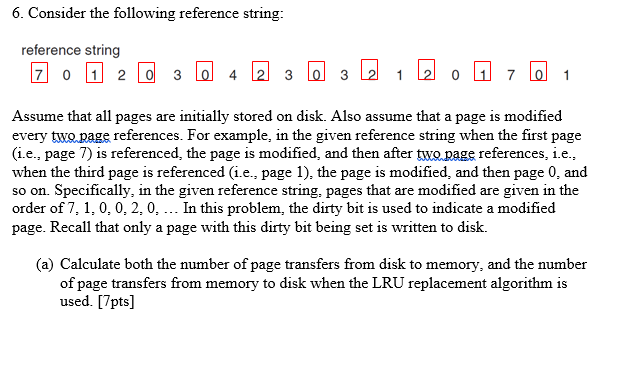 6. Consider the following reference string: reference | Chegg.com
