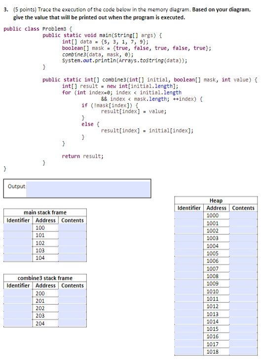 Solved 3. (5 points) Trace the execution of the code below | Chegg.com Solved 3. (5 points) Trace the execution of the code below | Chegg.com