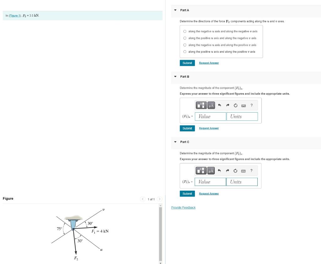 Solved Determine the directions of the force F2 components | Chegg.com