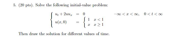 Solved 5. (20 pts). Solve the following initial-value | Chegg.com