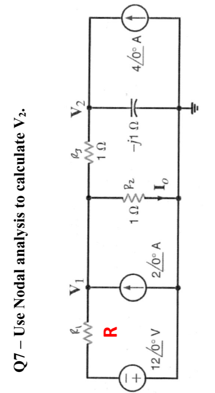 Solved Q7 - Use Nodal analysis to calculate V2. | Chegg.com