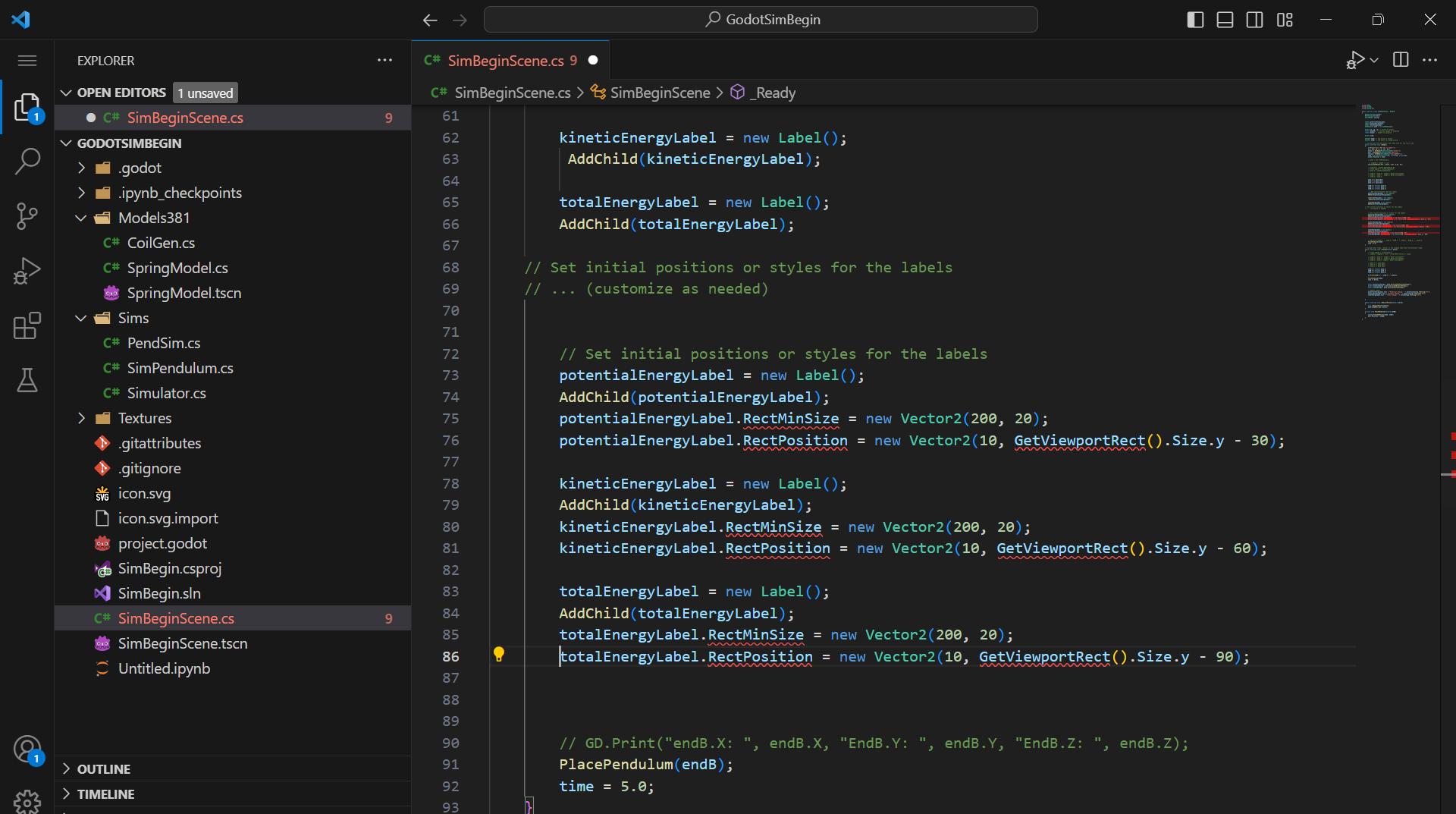 Solved will provide codes for two classes: SimBeginScene and | Chegg.com