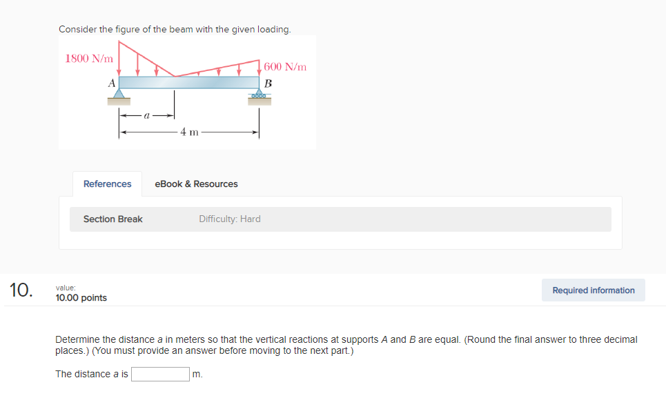 Solved Consider the figure of the beam with the given | Chegg.com
