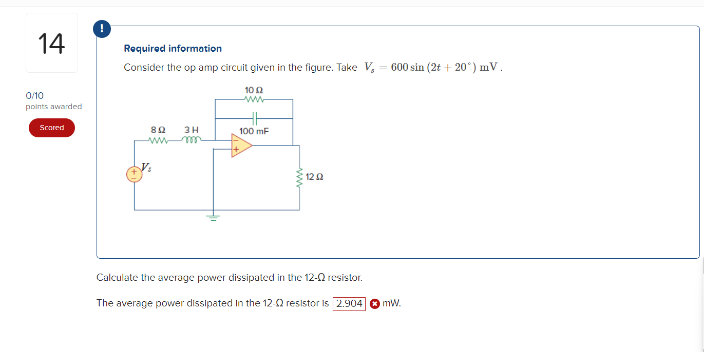 Solved Required information Consider the op amp circuit | Chegg.com