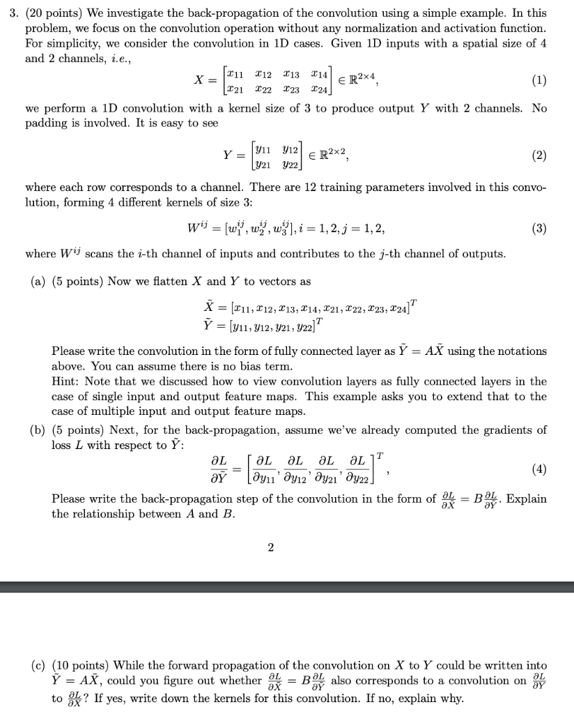 3. (20 points) We investigate the back-propagation of | Chegg.com