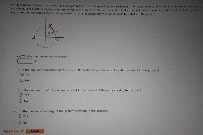 Solved The figure below represents a small, flat puck with | Chegg.com