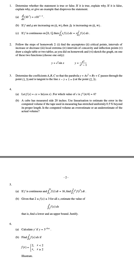 Solved 1. Determine whether the statement is true or false. | Chegg.com