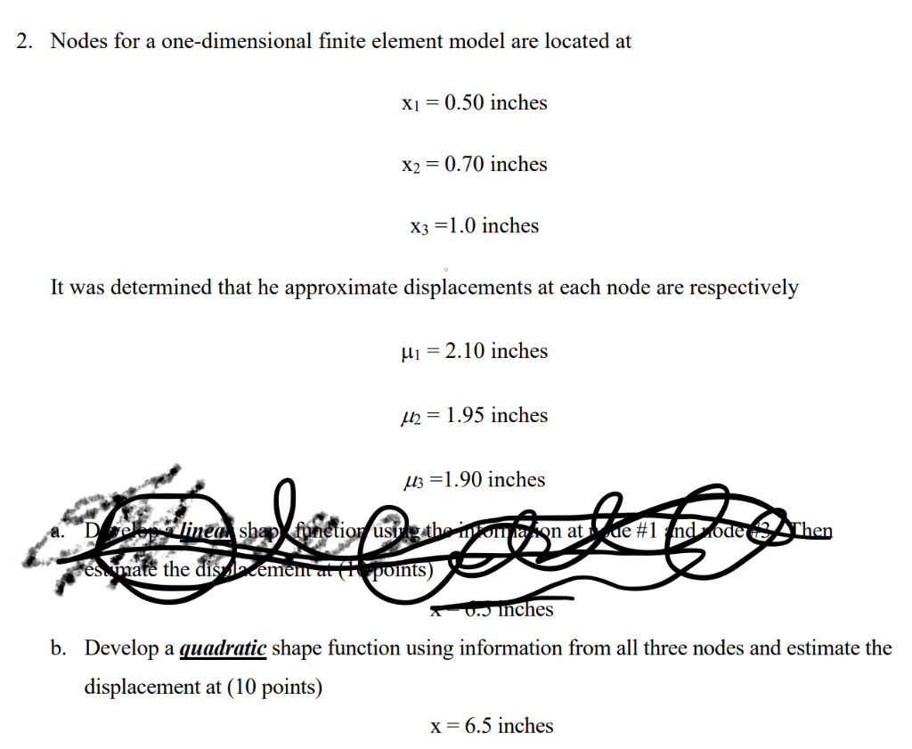 Solved 2. Nodes for a one-dimensional finite element model | Chegg.com