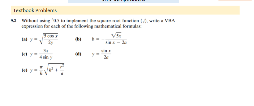 Solved 9.2 Without using .5 to implement the square-root | Chegg.com