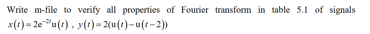 Solved Write m-file to verify all properties of Fourier | Chegg.com
