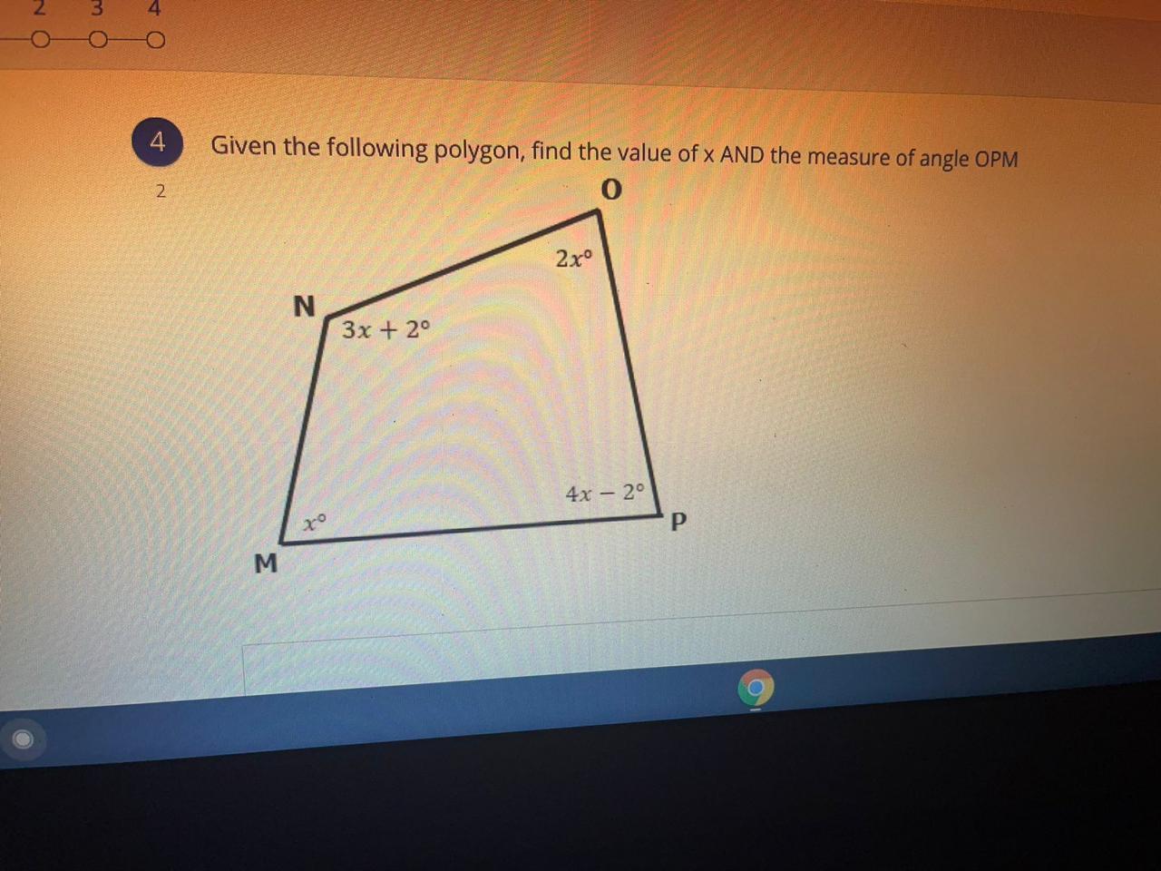Solved NO mo O 4 Given the following polygon, find the value | Chegg.com