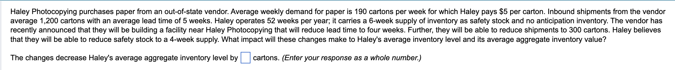 Solved The changes decrease Haley's average aggregate | Chegg.com