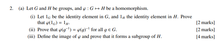Solved 2. (a) Let G and H be groups, and 4: G H be a | Chegg.com