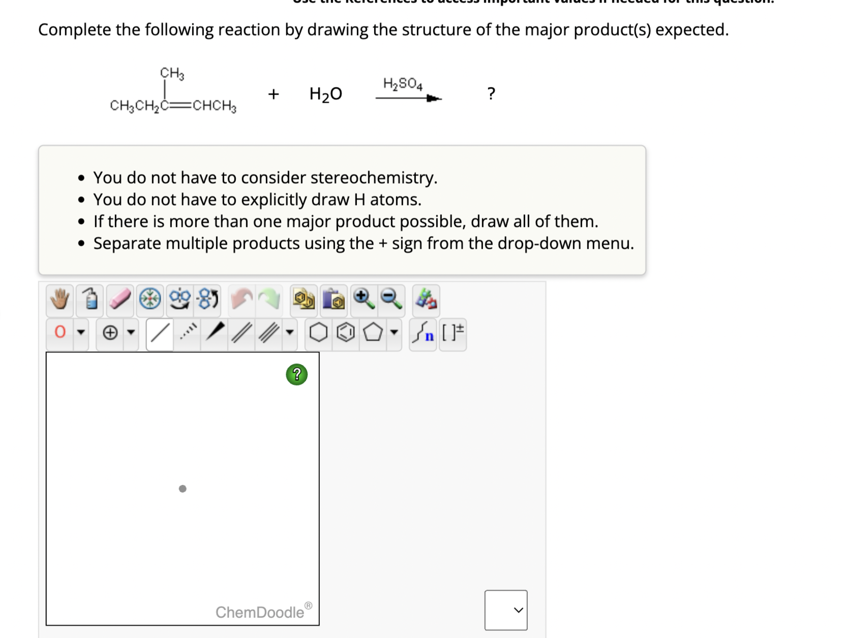 Solved Complete the following reaction by drawing the | Chegg.com