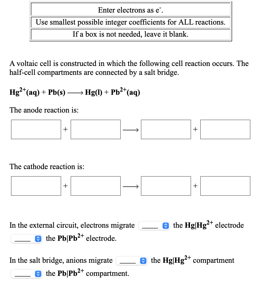 Solved Enter electrons as e'. Use smallest possible integer | Chegg.com