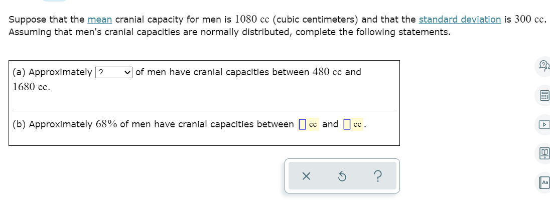 Solved Suppose that the mean cranial capacity for men is | Chegg.com