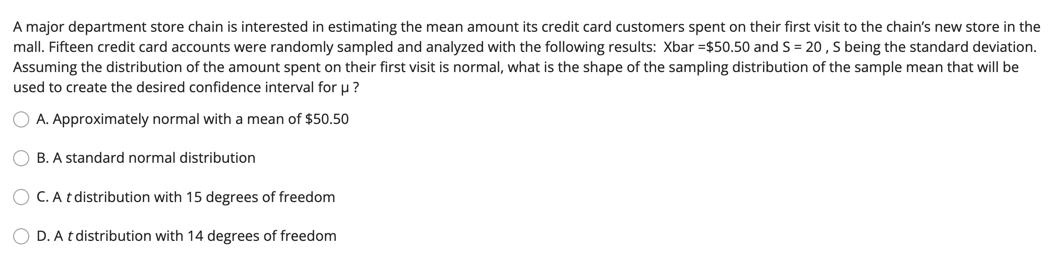 Solved A major department store chain is interested in | Chegg.com
