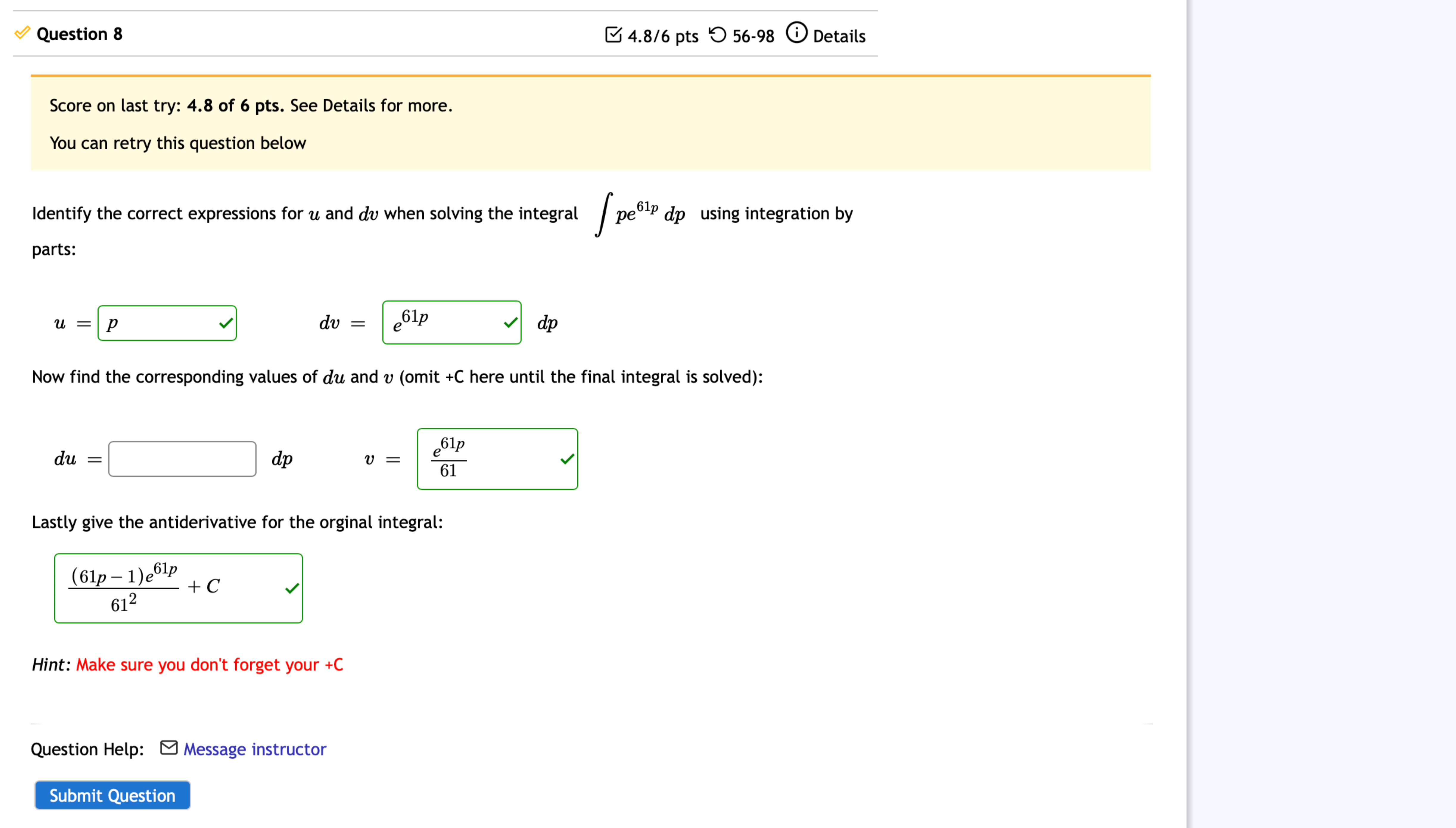 Solved Score on last try: 4.8 ﻿of 6 ﻿pts. ﻿See Details for | Chegg.com
