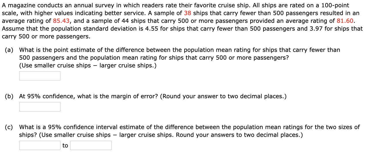 Solved A magazine conducts an annual survey in which readers | Chegg.com